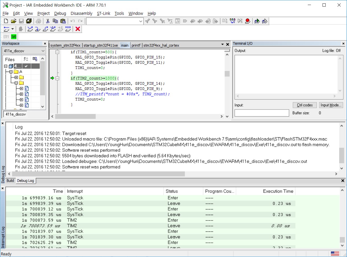 Interrupt log 확인 방법 - TRACE32